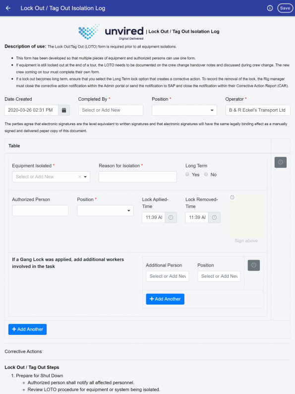 Safe Work Permits | Digital Permit to Work | Unvired Mobile EAM